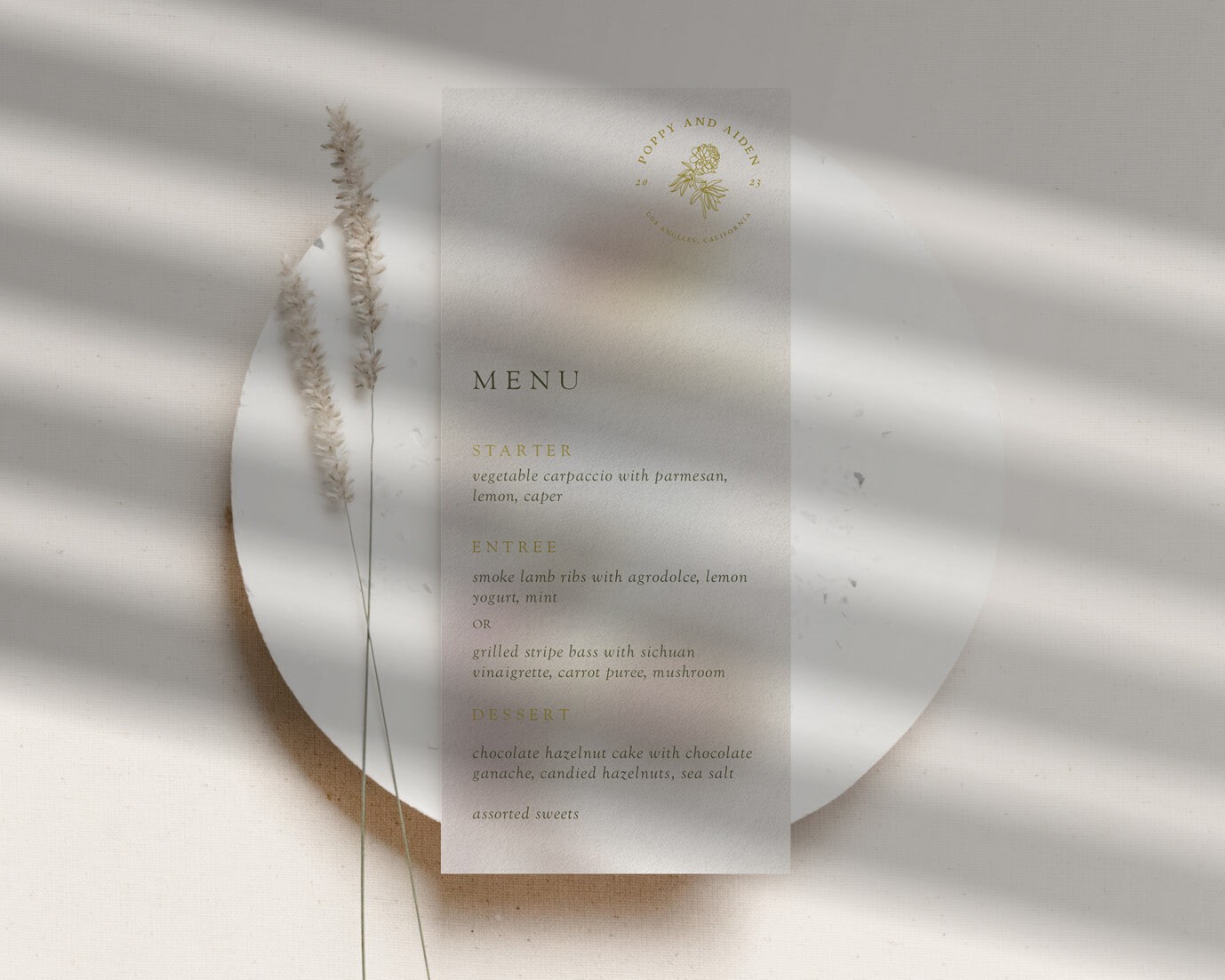 See the Best Wedding Menu Designs at B&B