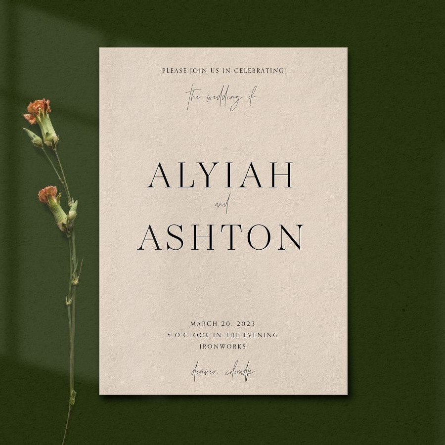 Online Wedding Invitation - Shop the Alyiah Collection at B&B